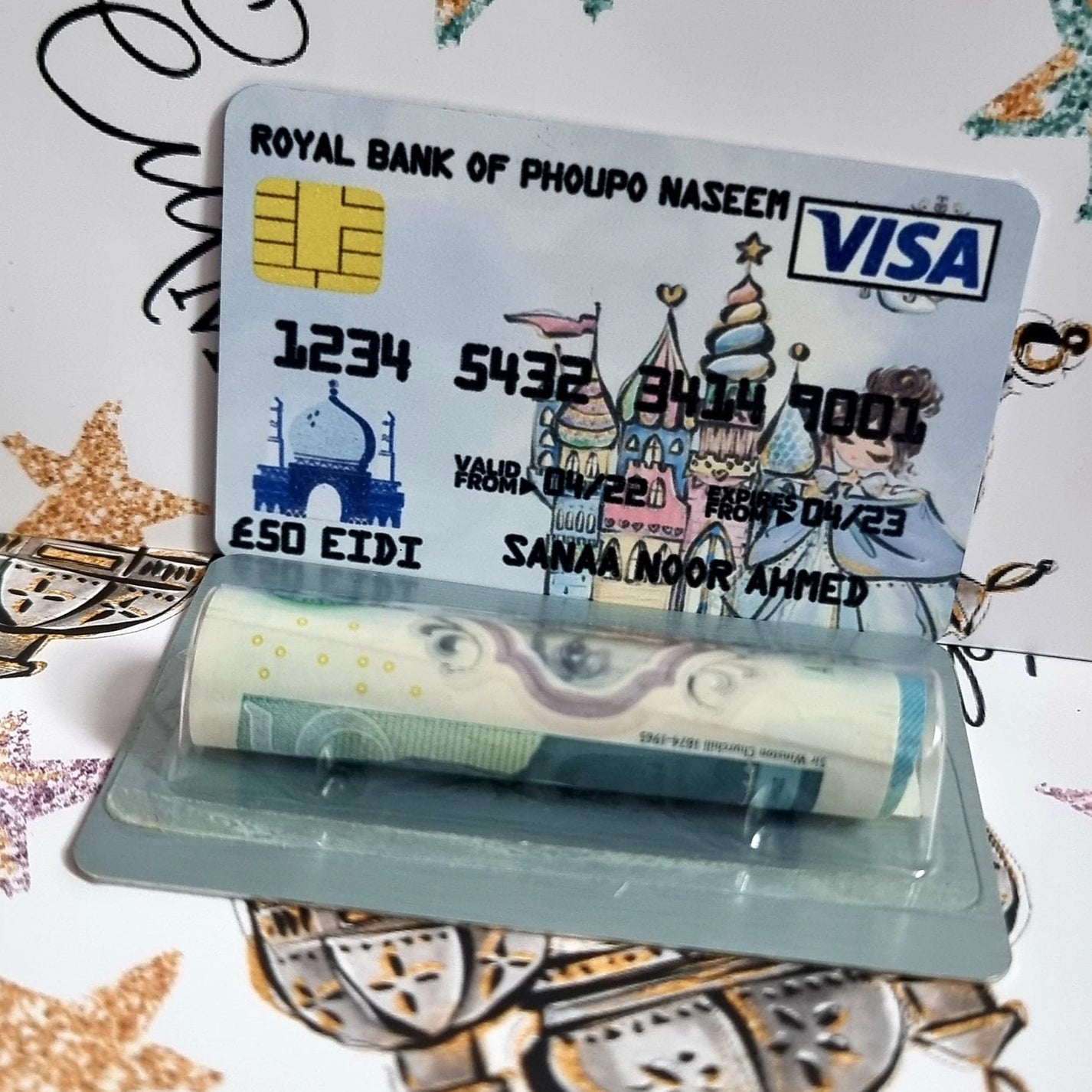 Personalised Eidi Metal Bank Card | Unique Eid Money Gift UK – NouNou ...
