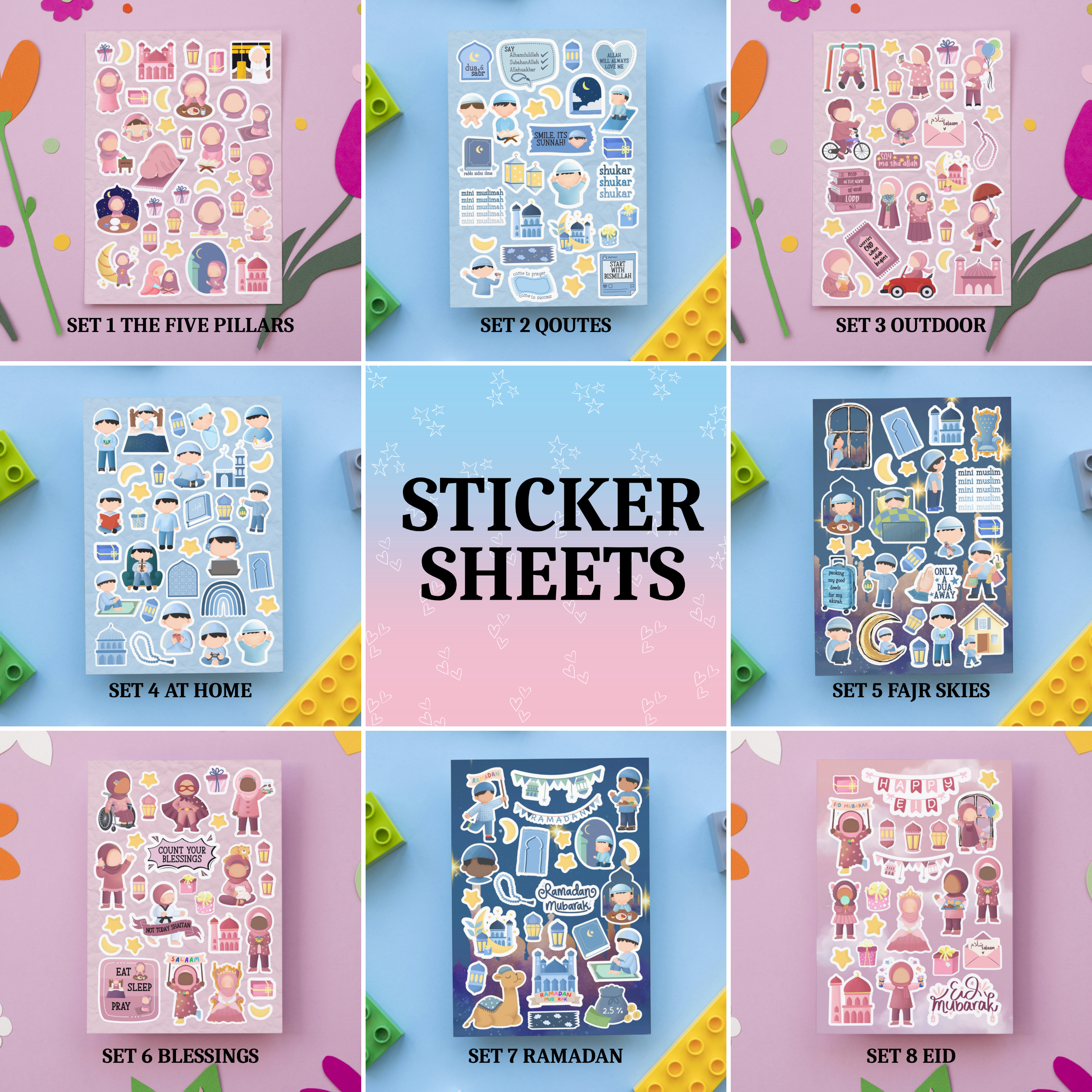 Fajr Skies Islamic Sticker Sheet | Muslim Kids Crafts UK – NouNou and Me
